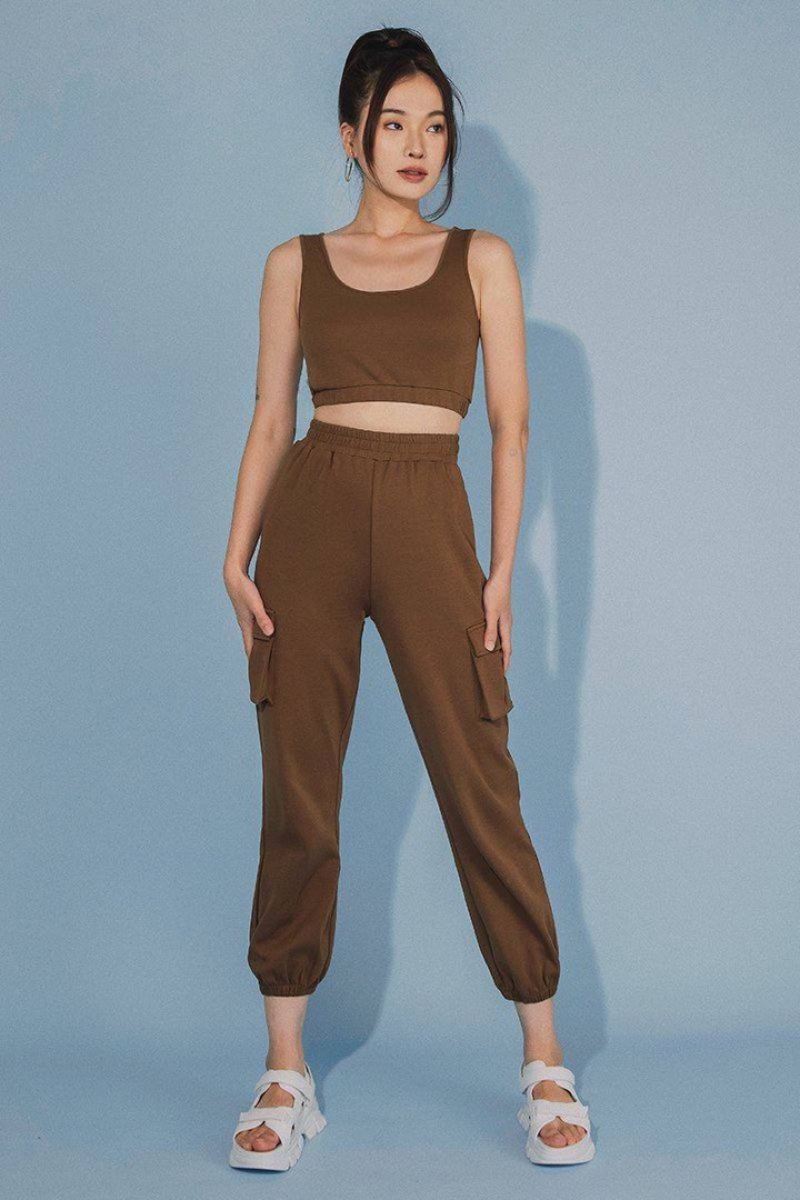 Porter cargo set in chocolate brown, Women's Fashion, Dresses & Sets ...