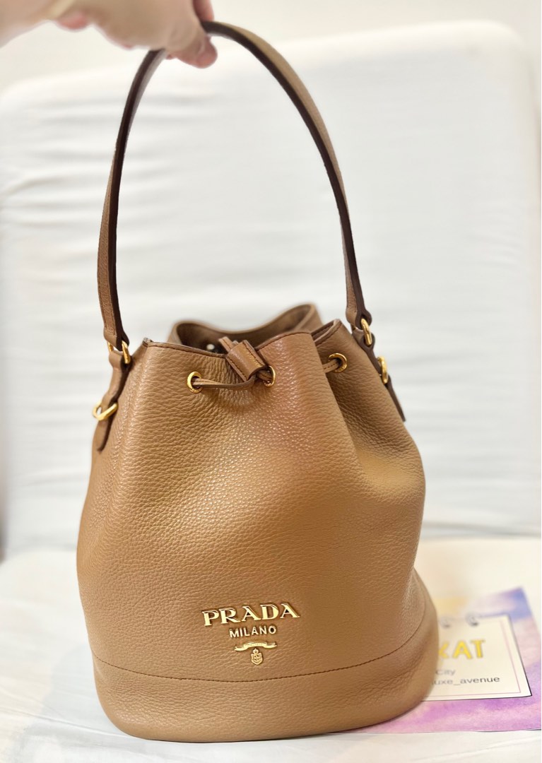 Prada Bucket Bag in leather, Luxury, Bags & Wallets on Carousell