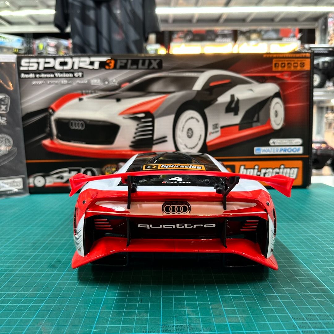 [PRE-OWNED] HPI RACING 1/10 SPORT 3 FLUX BRUSHLESS RTR AUDI E-TRON VISION GT RC CAR, Hobbies ...