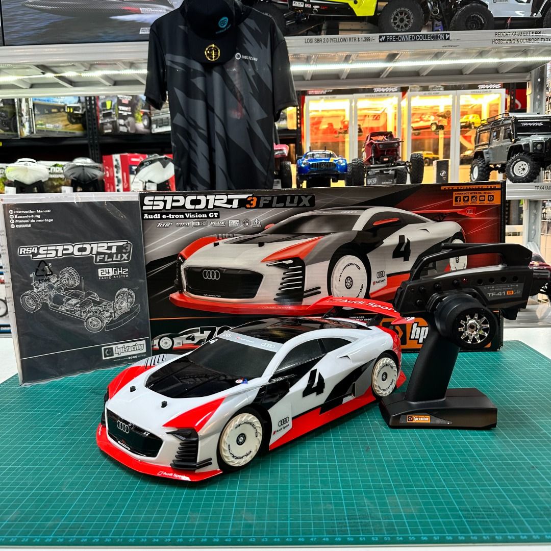 [PRE-OWNED] HPI RACING 1/10 SPORT 3 FLUX BRUSHLESS RTR AUDI E-TRON VISION GT RC CAR, Hobbies ...