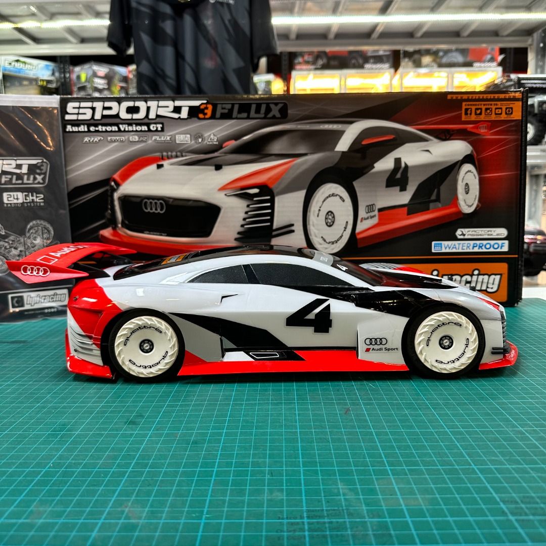 [PRE-OWNED] HPI RACING 1/10 SPORT 3 FLUX BRUSHLESS RTR AUDI E-TRON VISION GT RC CAR, Hobbies ...