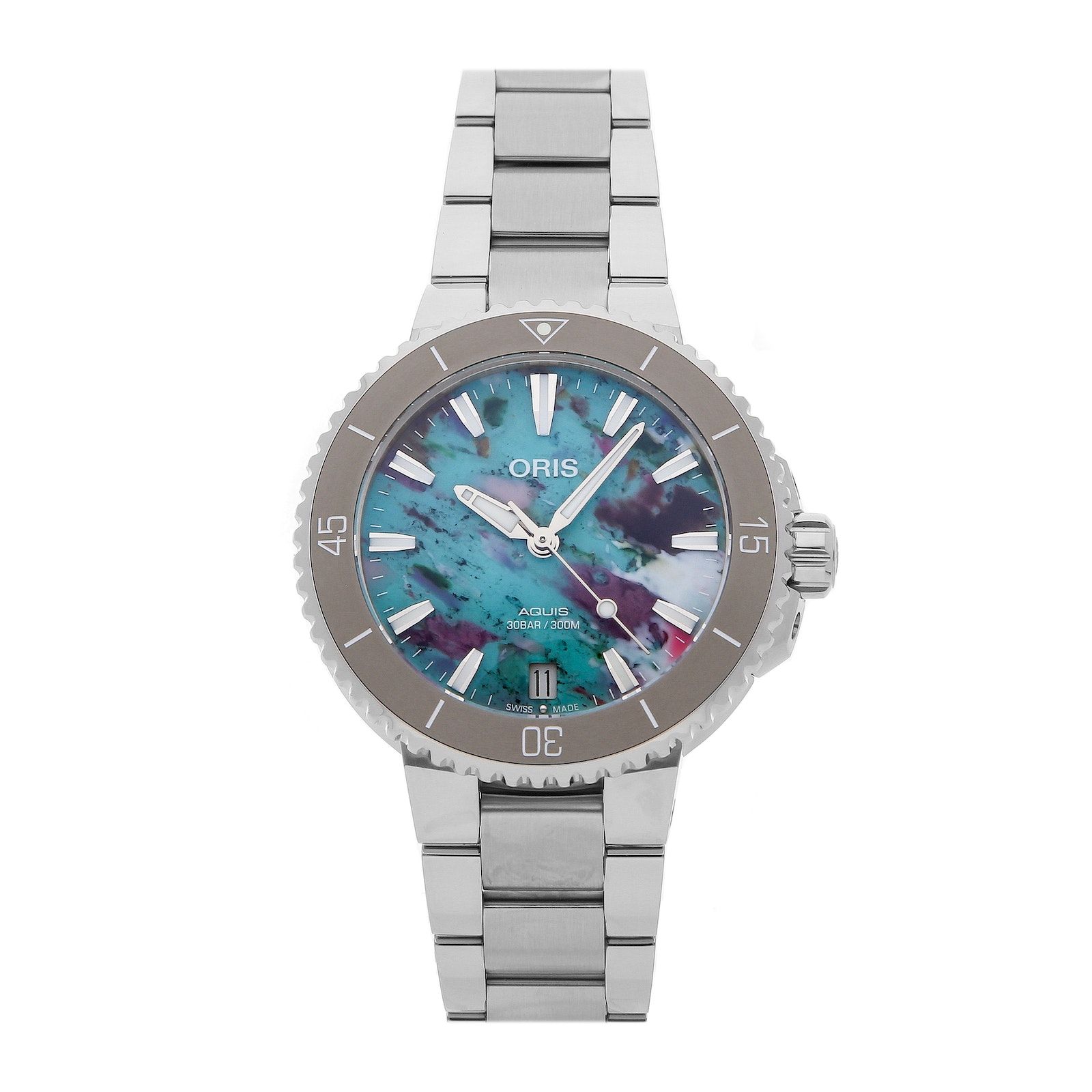 Pre-Owned Oris Aquis Date Upcycle 01 733 7770 4150-Set, Luxury, Watches ...