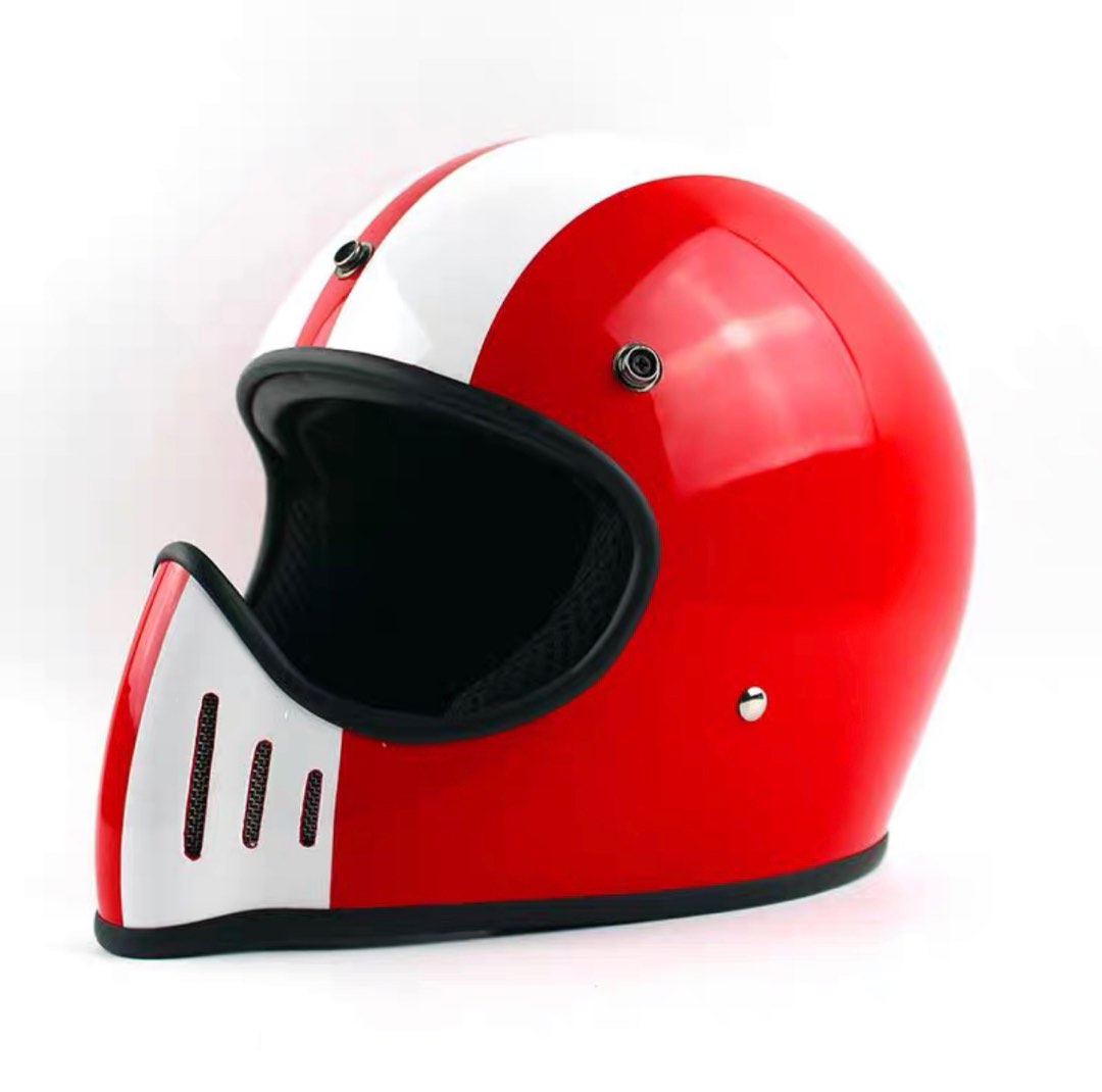 Red with White Stripes Mask Vent Jet Chopper Filter Full Face ...