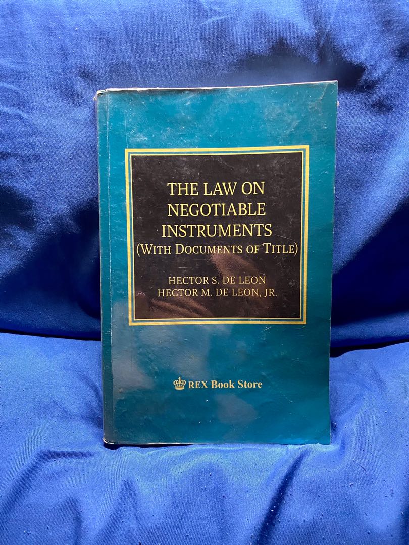 The Law on Negotiable Instruments (NEGOTIN), Hobbies & Toys, Books ...