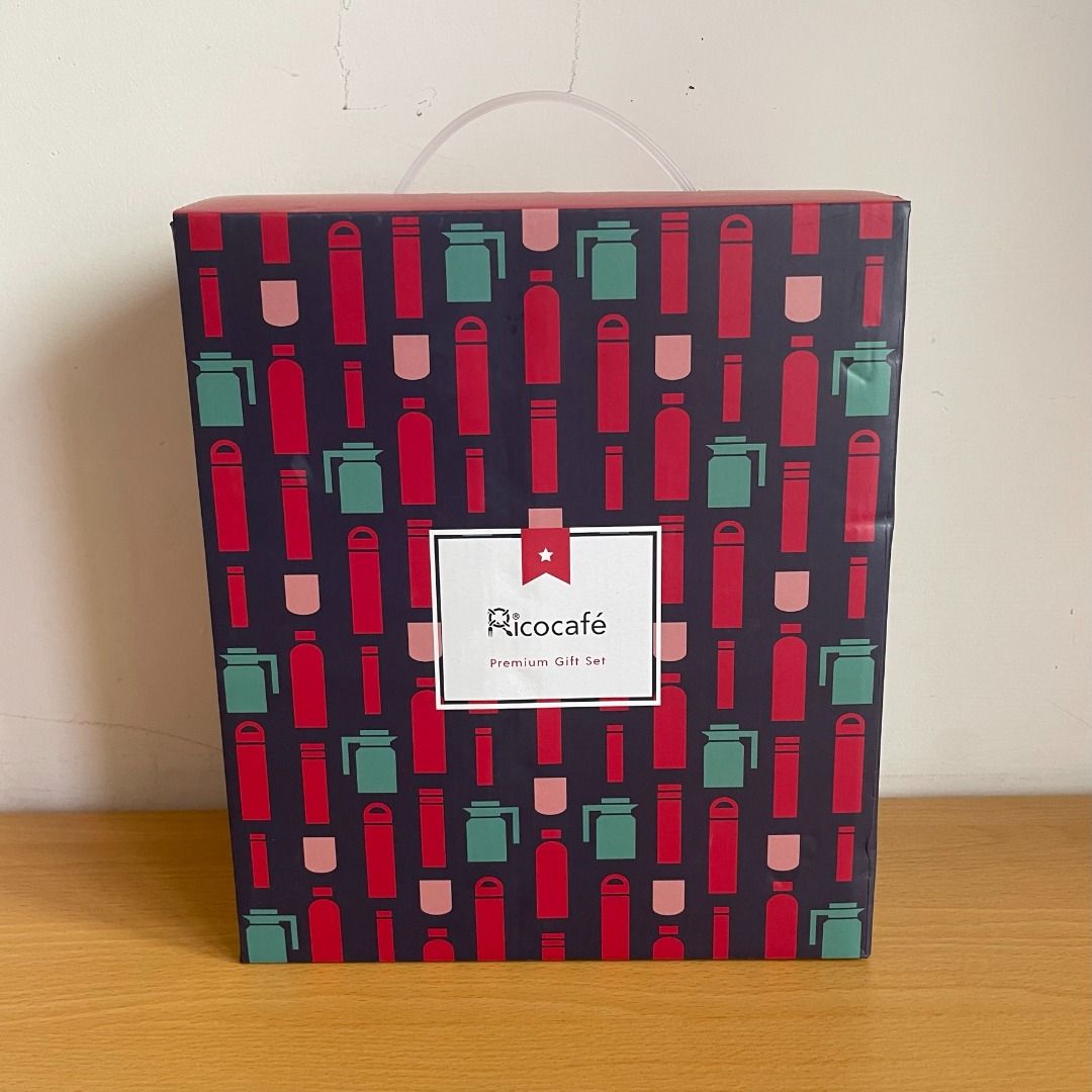 Ricocafe Premium Set 北歐保溫壺+陶瓷塗層彈跳杯500ML 灰綠 真空 不鏽鋼 保溫壺 保溫瓶 全新 #23吃土季, 家具及居家用品, 廚具和餐具, 茶具配件在旋轉拍賣