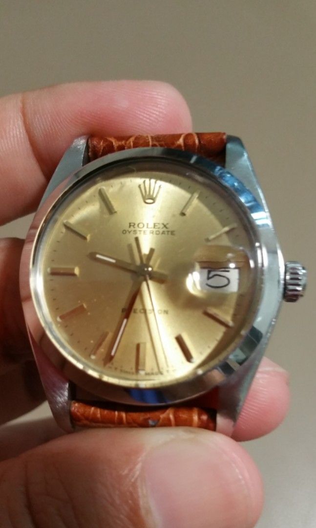 Rolex vintage 6694 rare authentic gold champagne dial to grab, Luxury ...