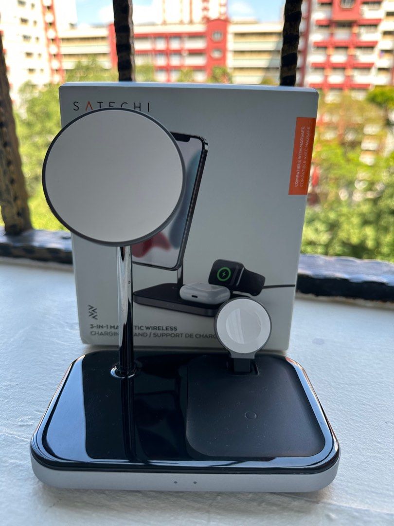 Satechi 3-in-1 Magnetic Wireless Charging Stand, Mobile Phones ...