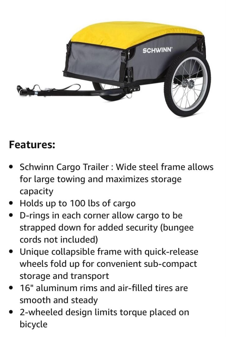Schwinn Day Tripper Cargo Bike Trailer, Sports Equipment, Bicycles ...
