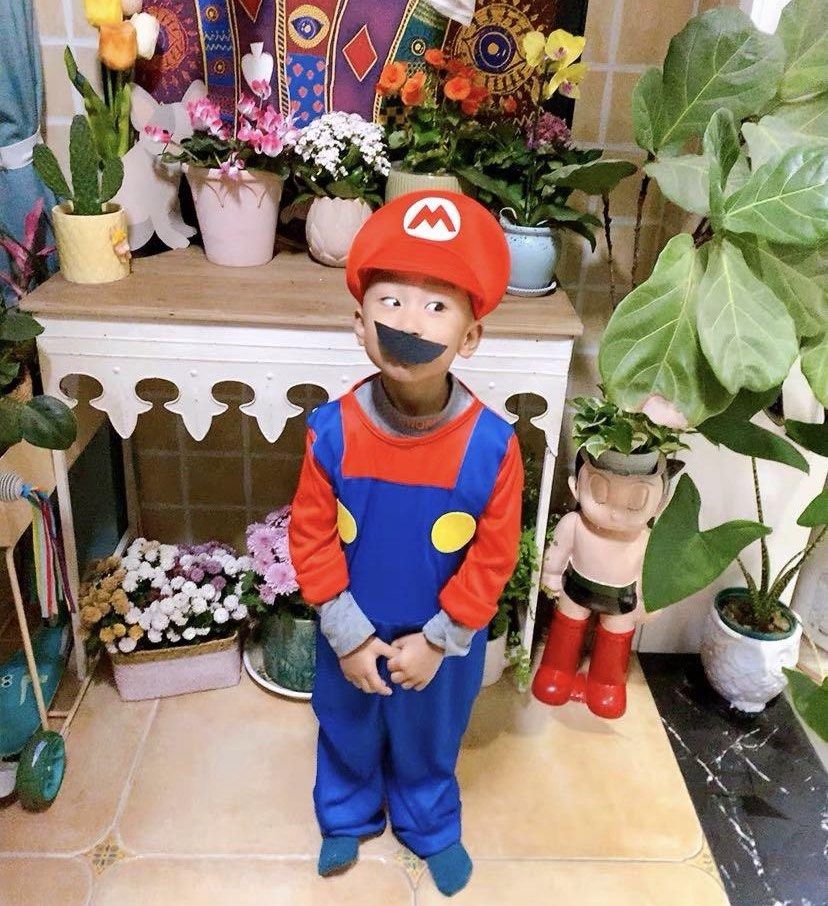 SG INSTOCK Mario costume performance cosplay costume adult children ...