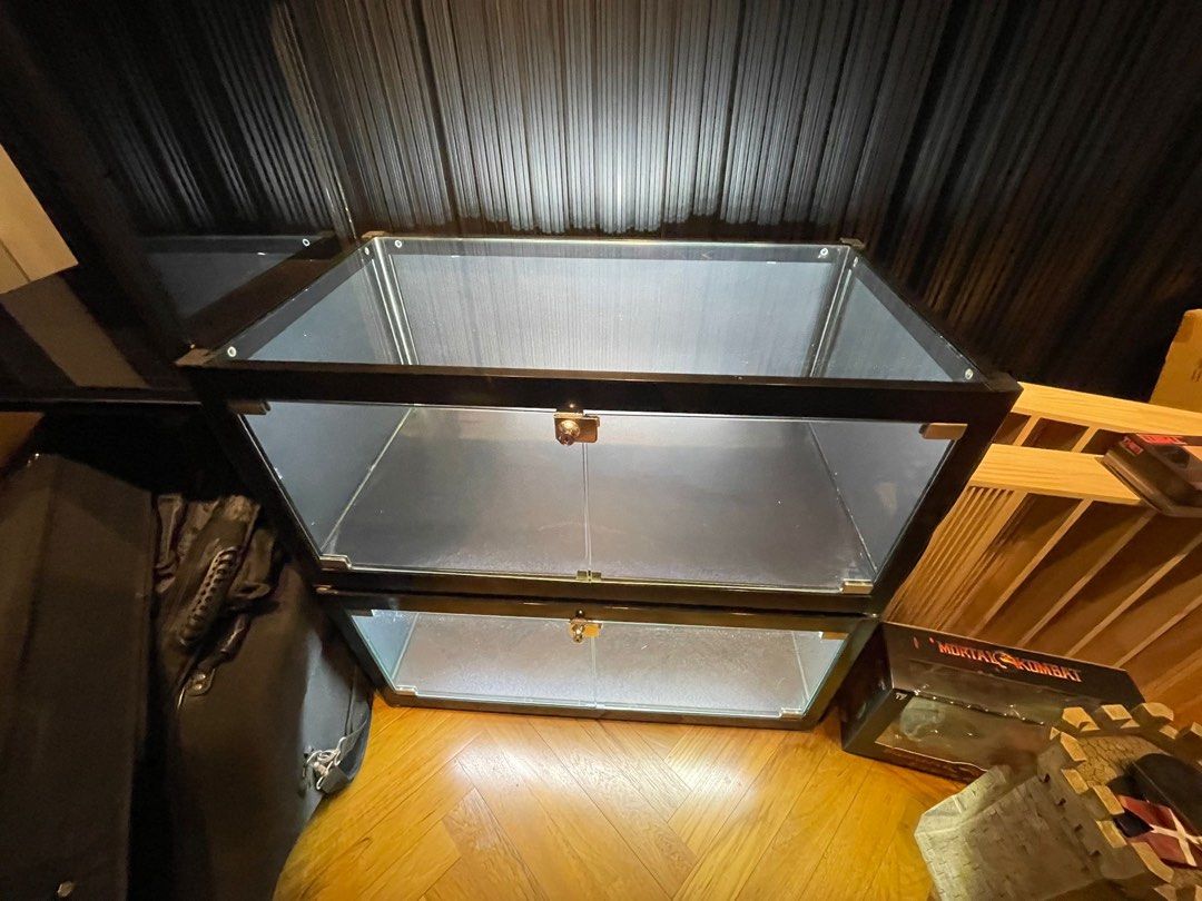 SG Toy Display Case Glass Showcase with LED Lights - 2 Sets, Furniture ...