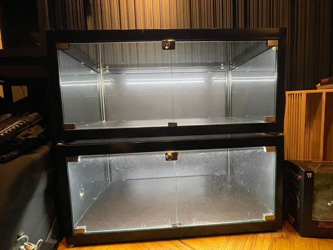 SG Toy Display Case Glass Showcase with LED Lights - 2 Sets, Furniture ...