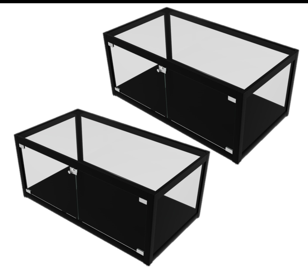 SG Toy Display Case Glass Showcase with LED Lights - 2 Sets, Furniture ...