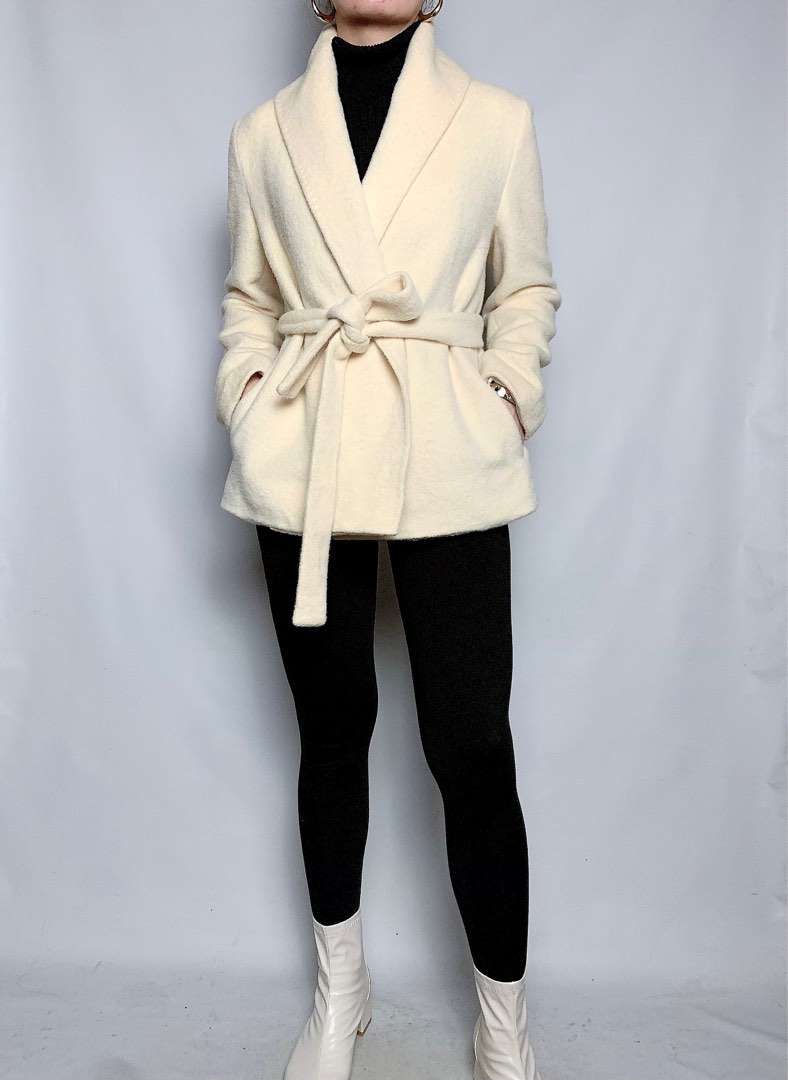 (SOLD) Real wool coat, Blazer type wool coat, Travel coat, Spring coat ...