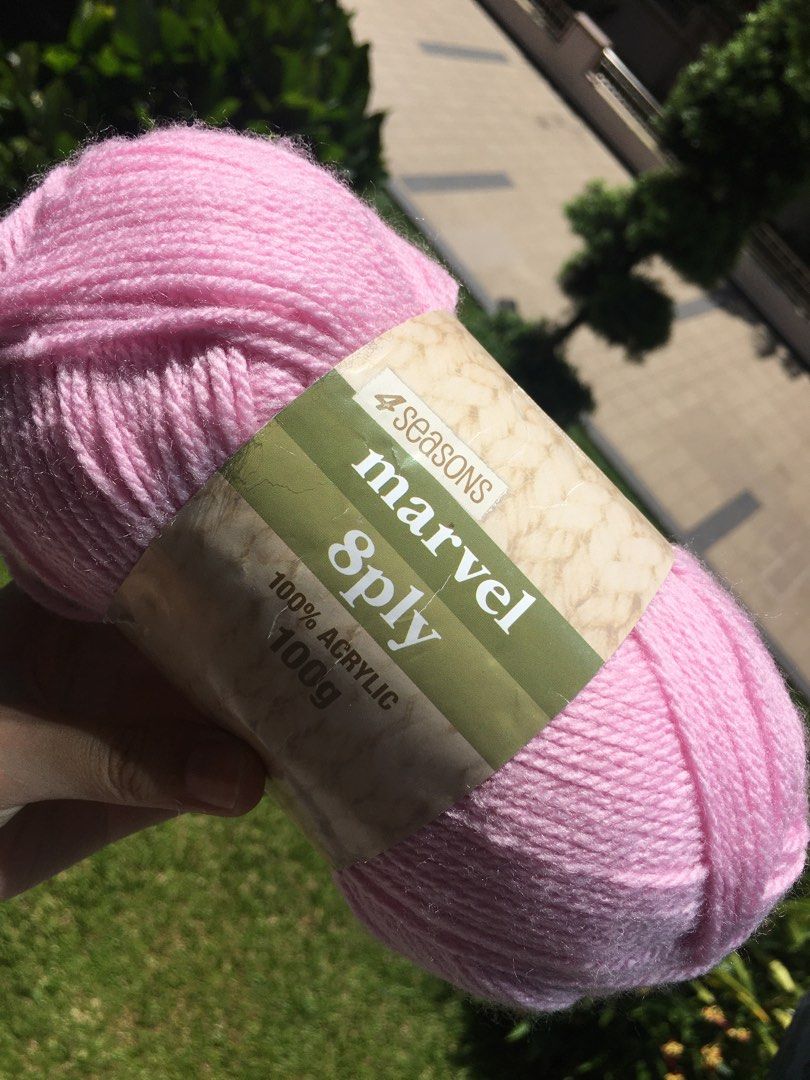 Spotlight 4 Seasons Pink Marvel 8ply Yarn 100g 100% Acrylic, Hobbies ...