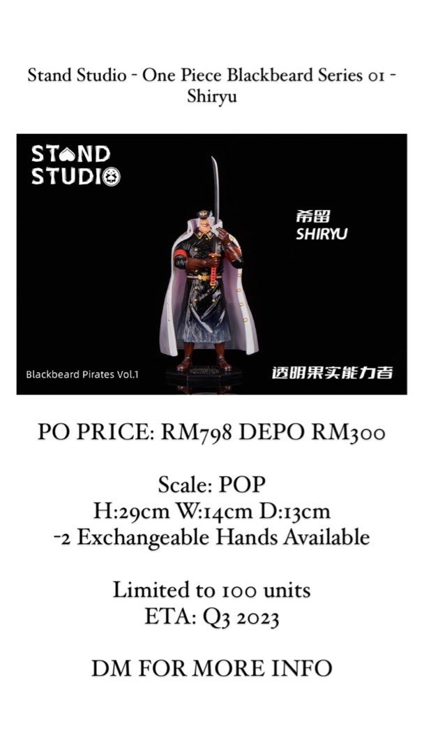 Stand Studio - One Piece Blackbeard Series 01 - Shiryu, Hobbies & Toys ...