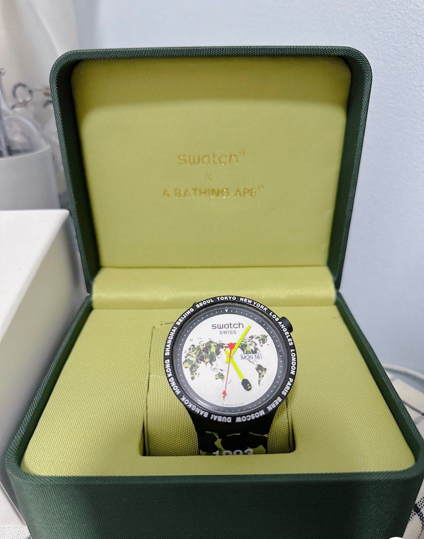 Swatch x A bathing Ape watch, Luxury, Watches on Carousell