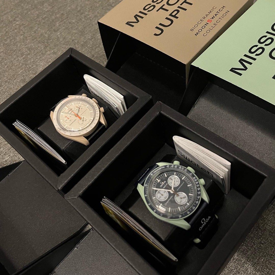 現貨！實拍！SWATCH X OMEGA earth jupiter日本銀座專櫃購入 保卡 可下單 可面交, 名牌精品, 精品手錶在旋轉拍賣