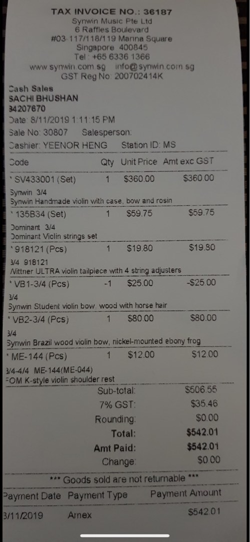 Synwin handmade 2/3 violin, Hobbies & Toys, Music & Media, Musical ...