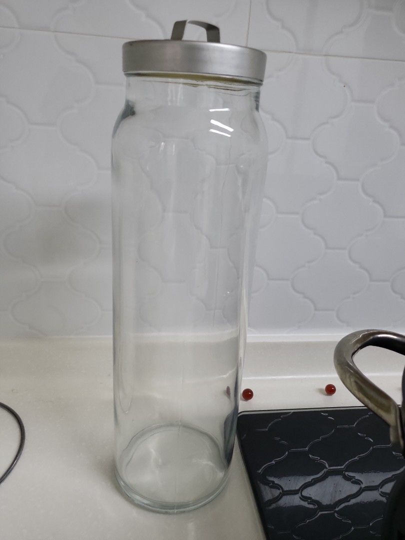 Tall Glass Container, Everything Else on Carousell
