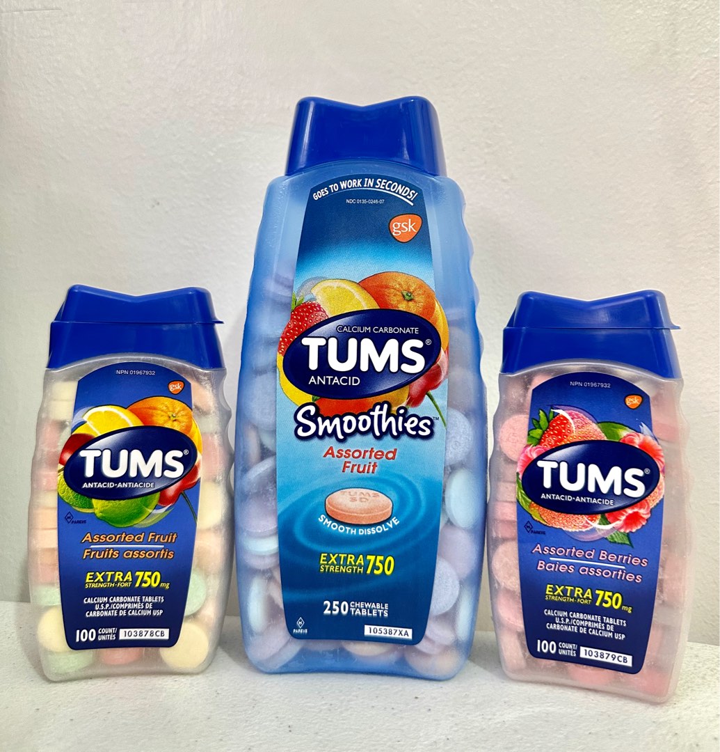 Tums Antacid Smoothies 250 count, Health & Nutrition, Health ...