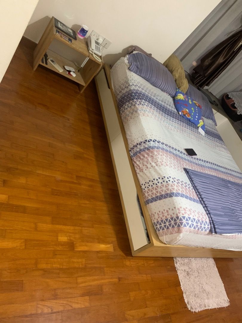 Used Bed frame with drawer, Furniture & Home Living, Furniture, Bed ...