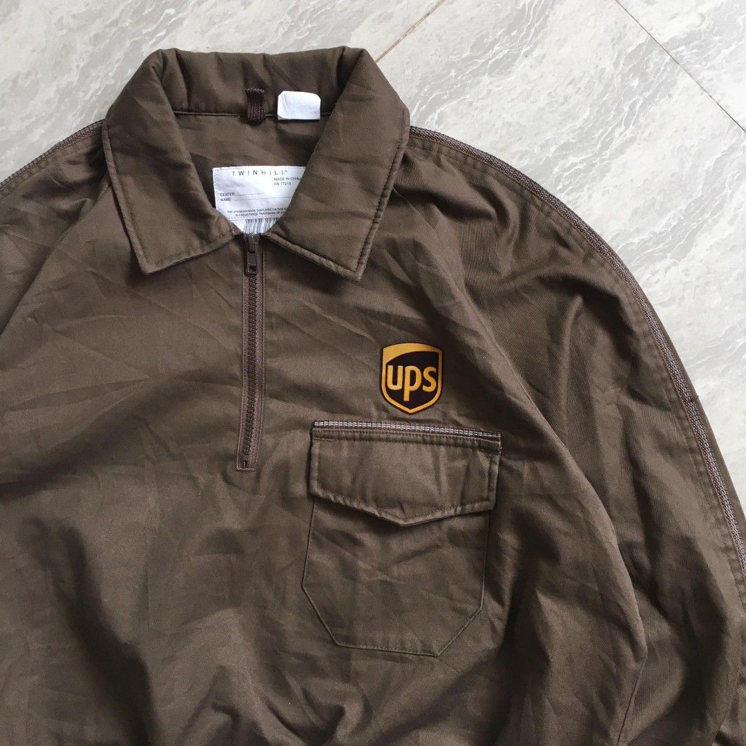 Vintage 90's UPS uniform Quartier Zip one pocket Jacket on Carousell