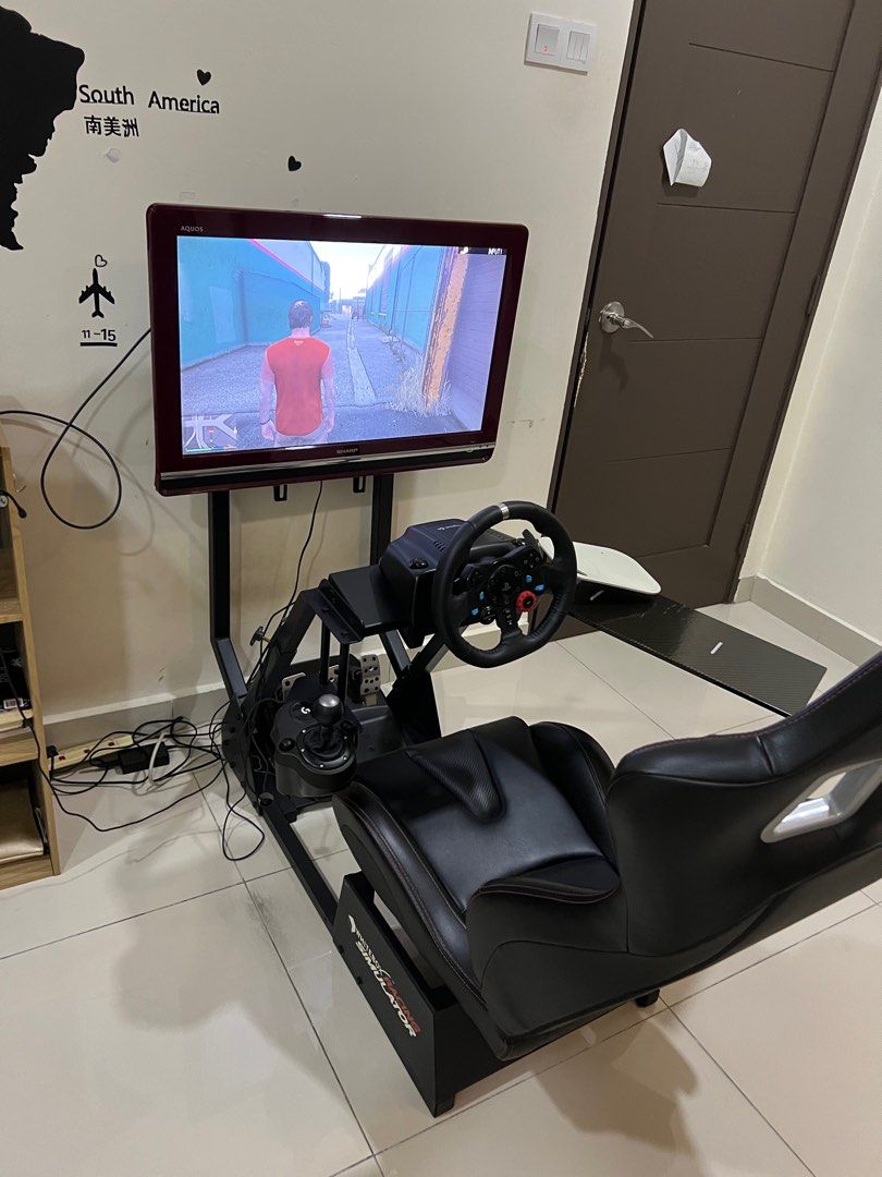 Whitebox racing simulator rig Logitech G29 wheel pedal shifter free HD ...