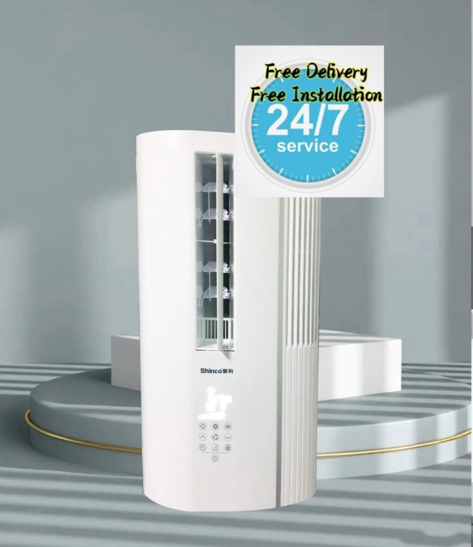 Window casement aircon Shinco 9000btu inverter casement, TV & Home ...