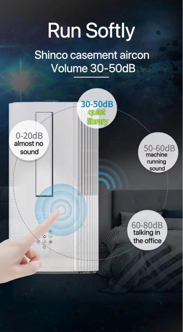 Window casement aircon Shinco 9000btu inverter casement, TV & Home ...