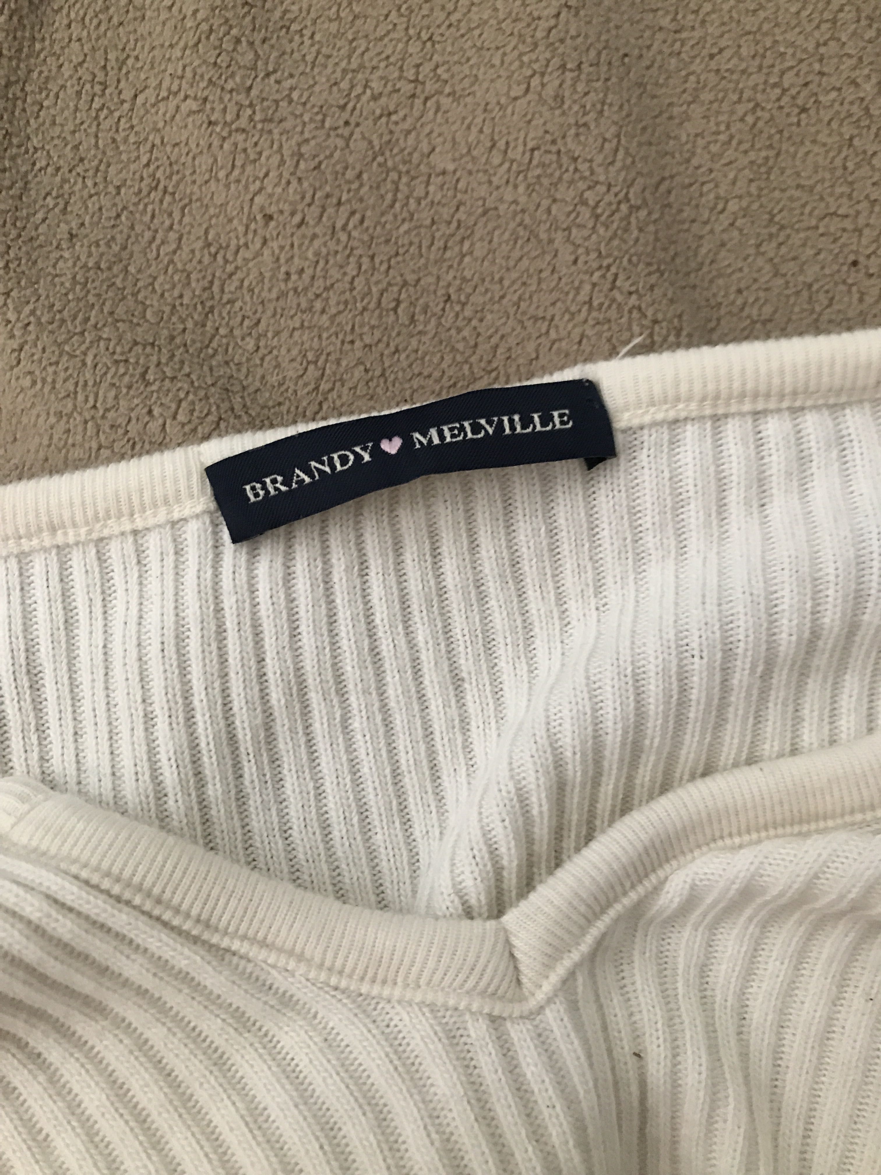 Y2k brandy melville cream knitted longsleeves on Carousell