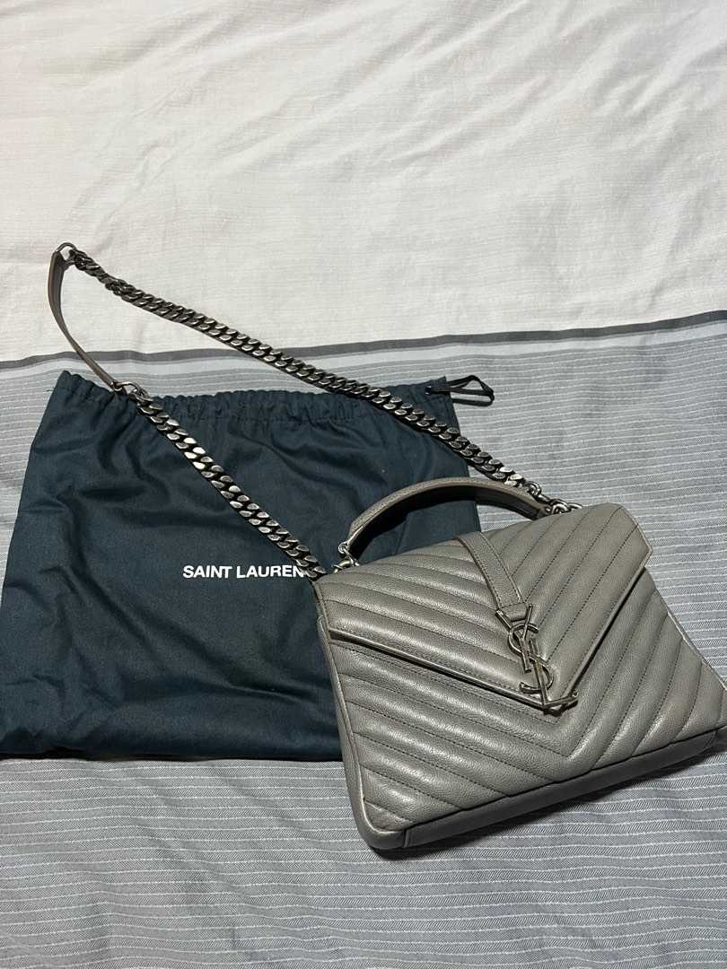 YSL COLLEGE MEDIUM CHAIN BAG IN QUILTED LEATHER, Luxury, Bags & Wallets ...