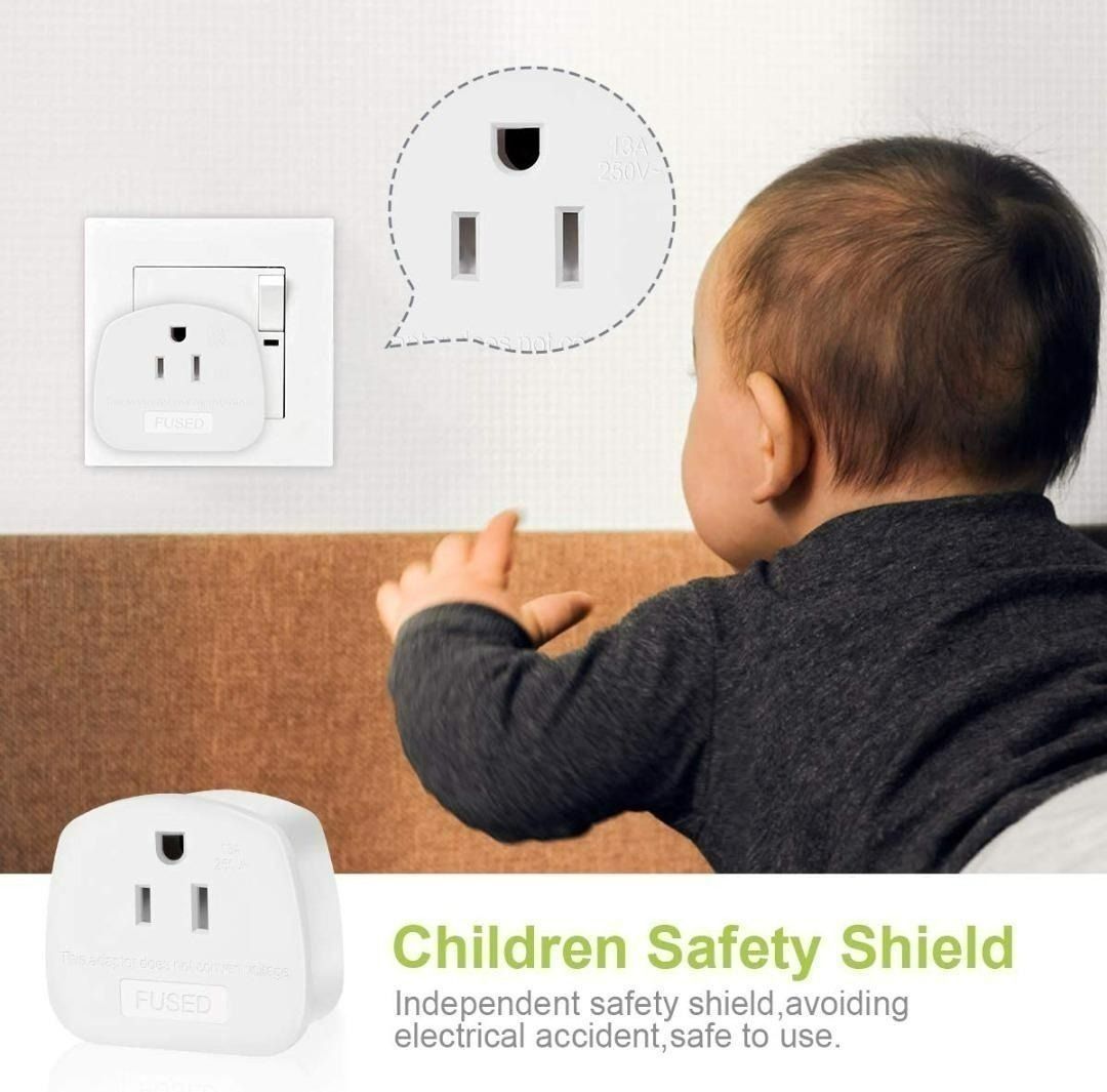 [1401A] AIEVE 2/3 Pin US to 3 Pin UK Plug Adaptor, American/Mexico ...