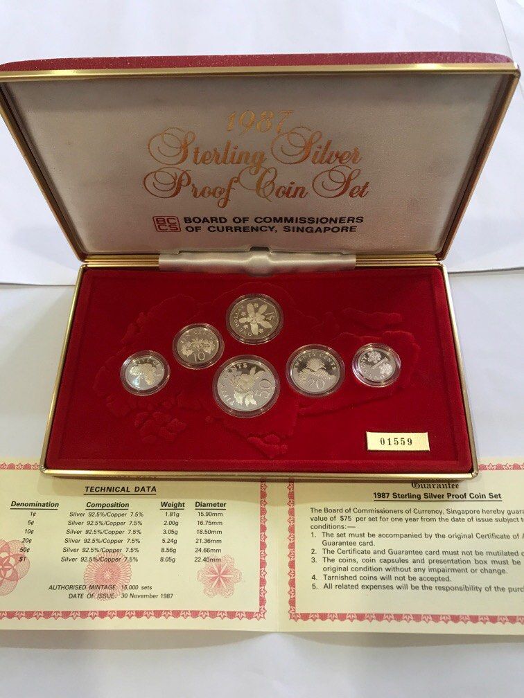 1987 sterling silver proof coins set, Hobbies & Toys, Memorabilia ...