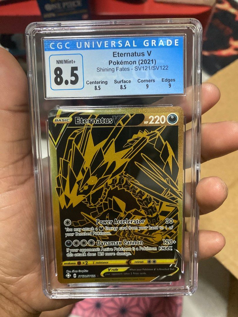 2021 Pokemon Gold Eternatus V SV121/SV122 Shining Fates - CGC 8.5 w ...
