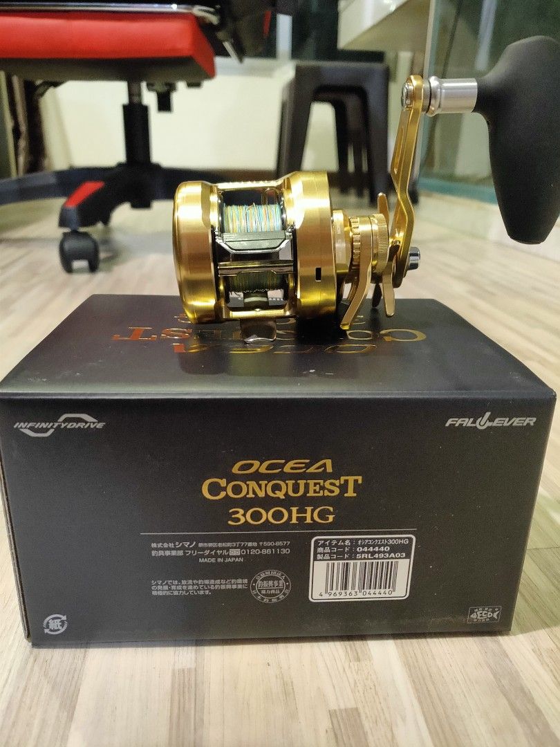 22 Ocea Conquest 300HG with 300m 30lb Shimano Grabber X8 loaded, Sports Equipment, Fishing on ...