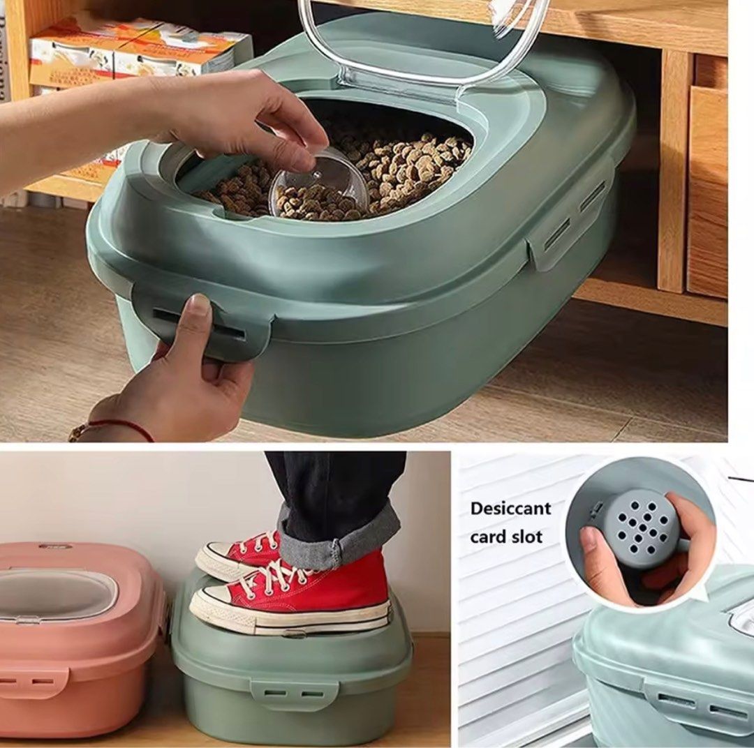 25kg foldable food/ rice container with wheels on Carousell