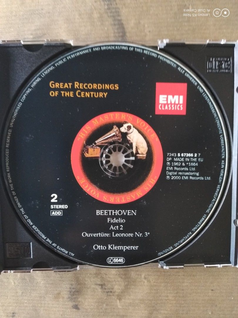 2 CD Set (EMI Classics: Opera) -Beethoven Fidelio Conducted by Otto ...