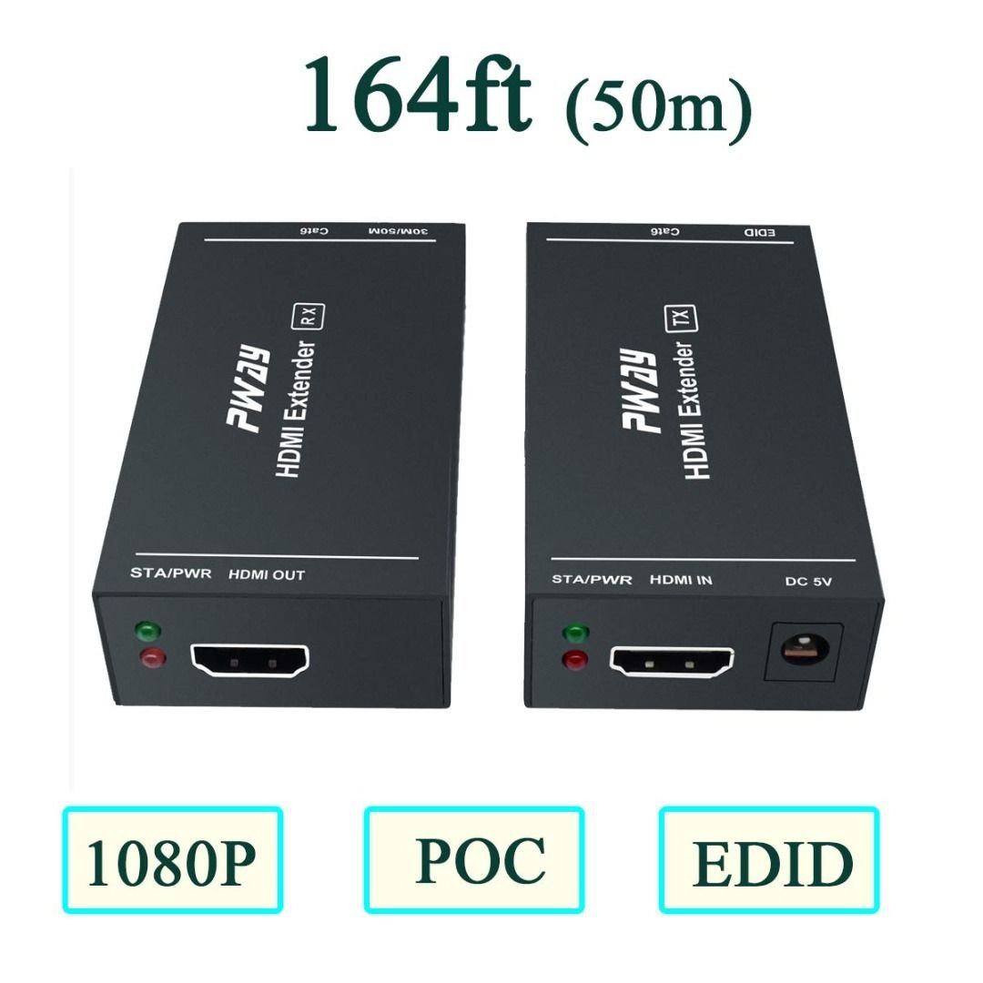 [3614] PWAY HDMI Extender 1080p@60Hz, 3D, Over Single Cat5e/Cat6/Cat 7 ...