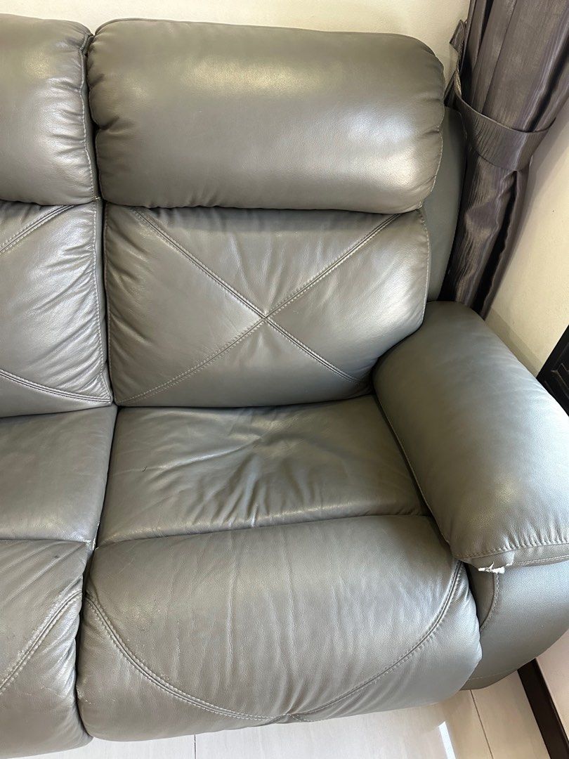 3 seater recliner sofa (PVC Leather), Furniture & Home Living ...