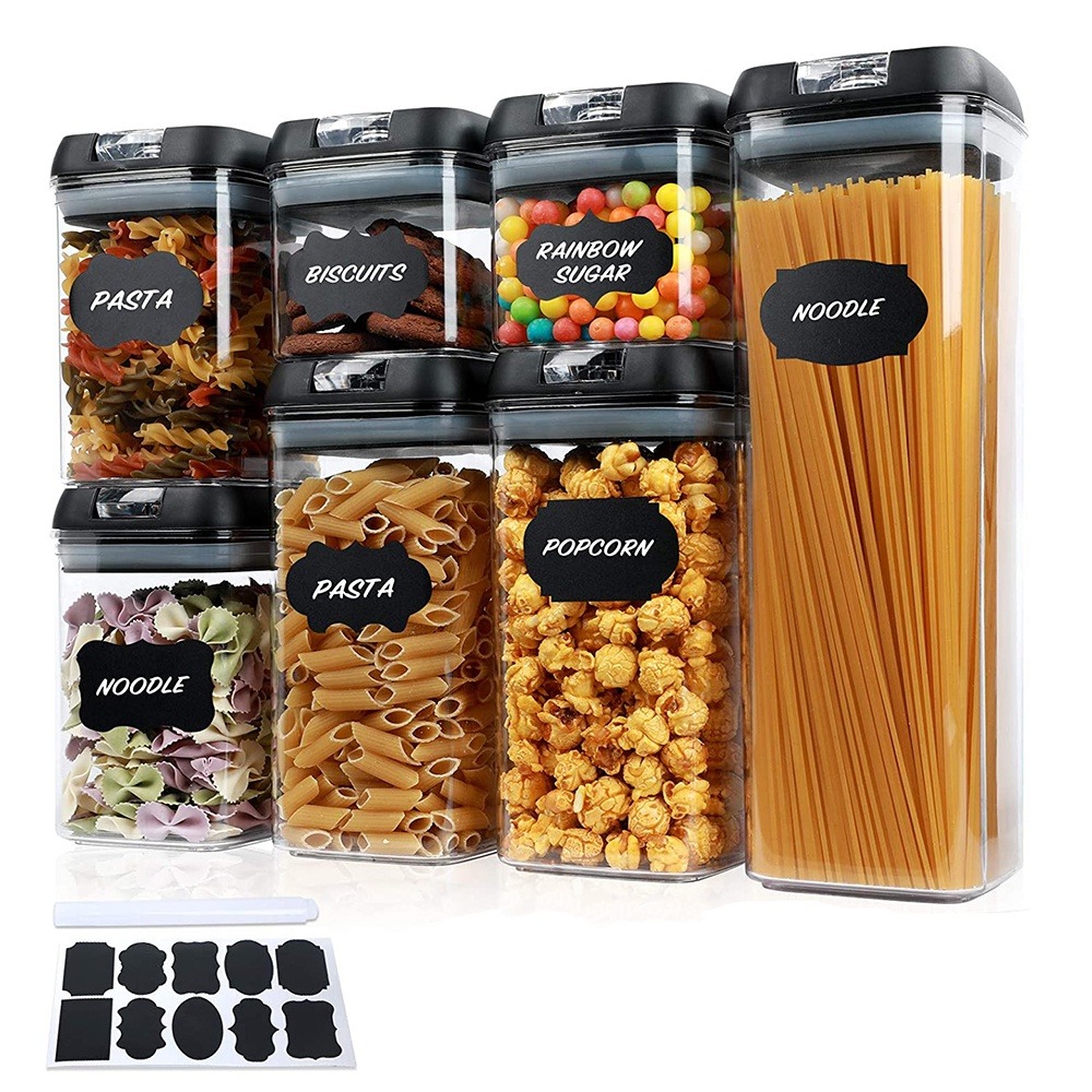 7Pcs Air Tight Container Plastic Food Storage Containers Kitchen Box ...