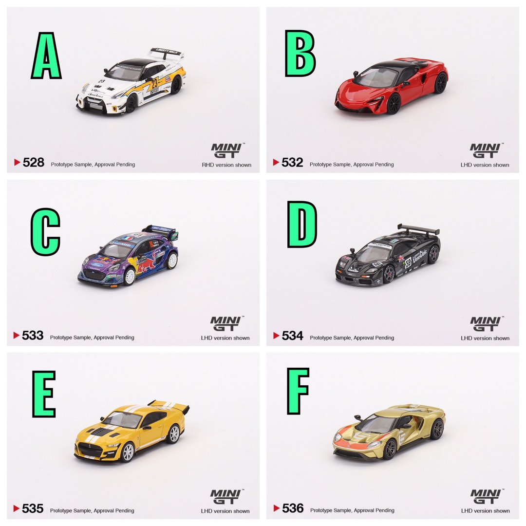 預訂 pre-order**** MiniGT MINI GT 528 R35 532 Mclaren Artura 533 Ford Puma Rally Redbull 534 F1 ...