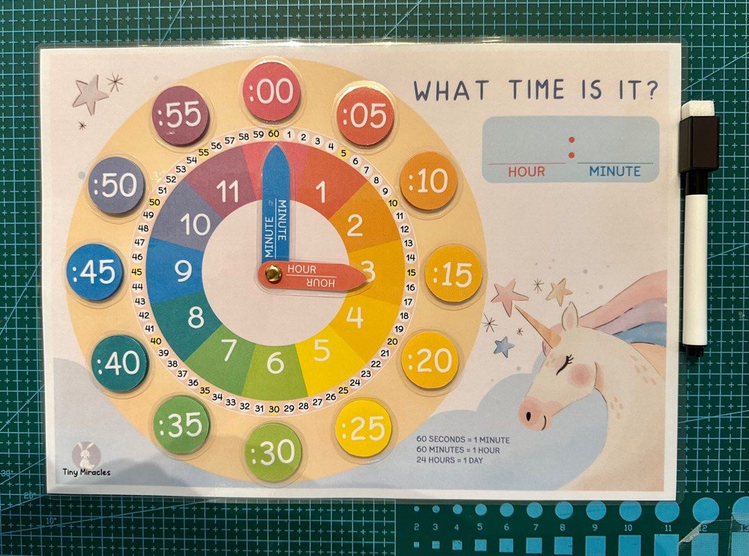 A4 clock - Tell Time (Learning Resources/ Busybook), Hobbies & Toys ...