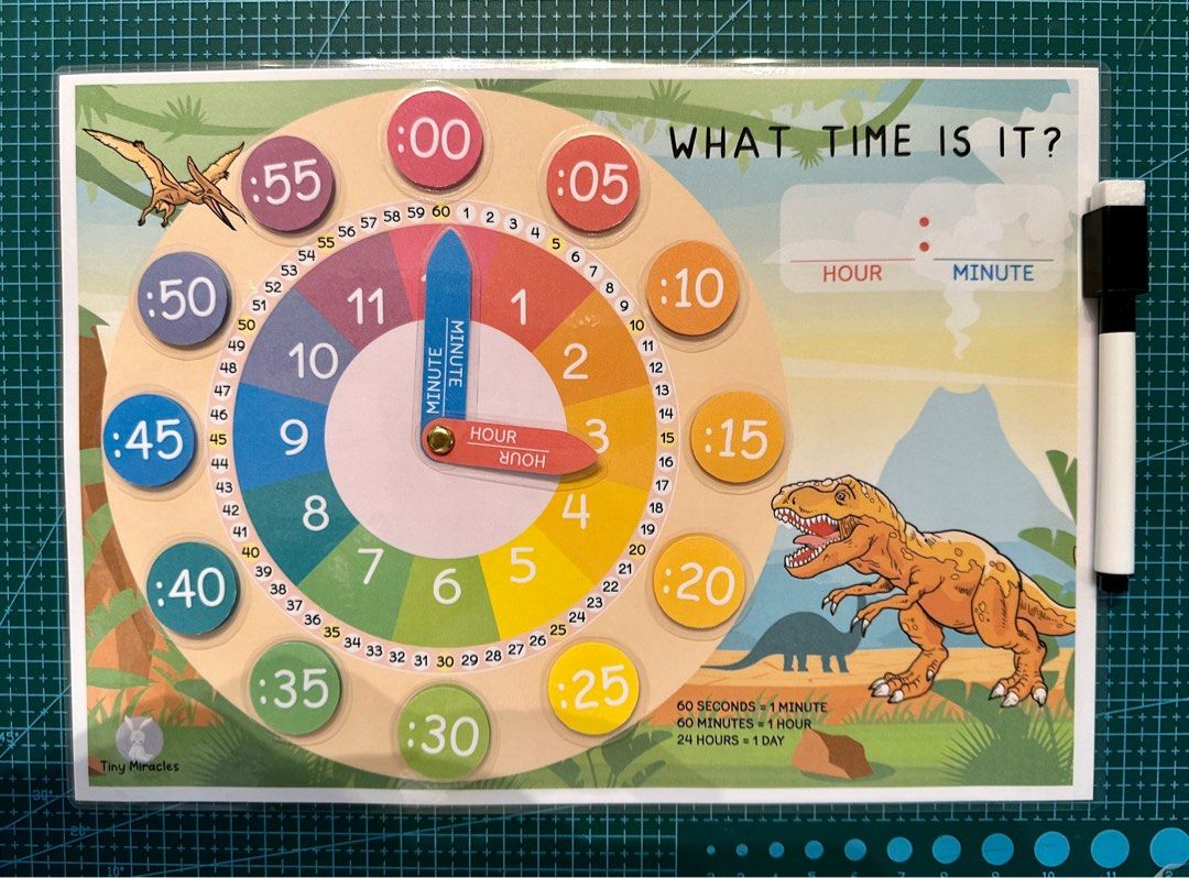A4 clock - Tell Time (Learning Resources/ Busybook), Hobbies & Toys ...