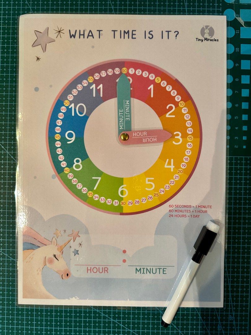 A4 clock - Tell Time (Learning Resources/ Busybook), Hobbies & Toys ...