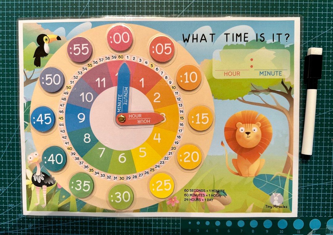 A4 clock - Tell Time (Learning Resources/ Busybook), Hobbies & Toys ...