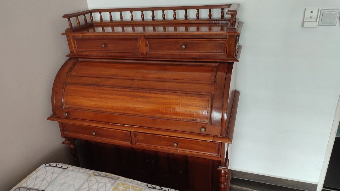 Antique study table - solid wood, Furniture & Home Living, Furniture ...