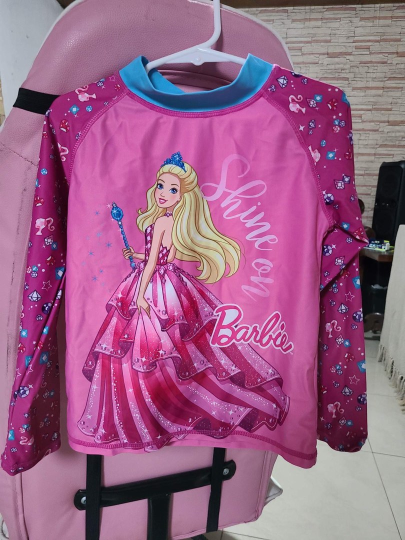 Barbie rashguard and shorts set on Carousell