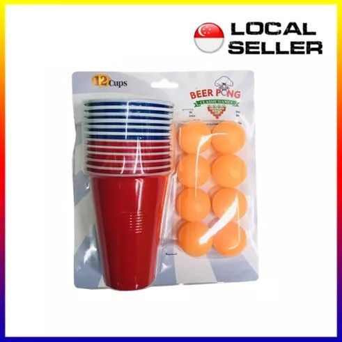 Beer Pong 12 Ping-Pongs Cups drinking game ping pong ball aiming game ...