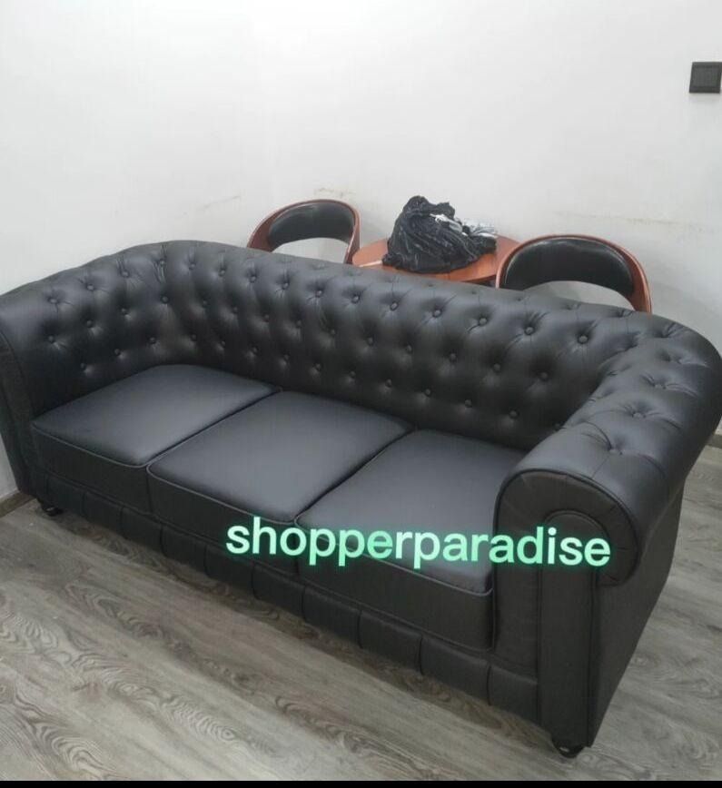 Benjamin Classical 1/2/3 Seater PU Sofa Video Hari Raya, Furniture & Home Living, Furniture ...