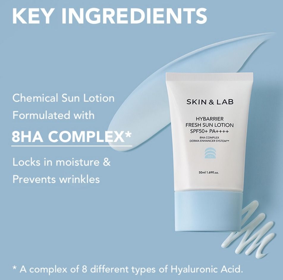 BNIB SKIN&LAB HYBARRIER fresh sun lotion sunscreen (50ml) spf50+ pa ...
